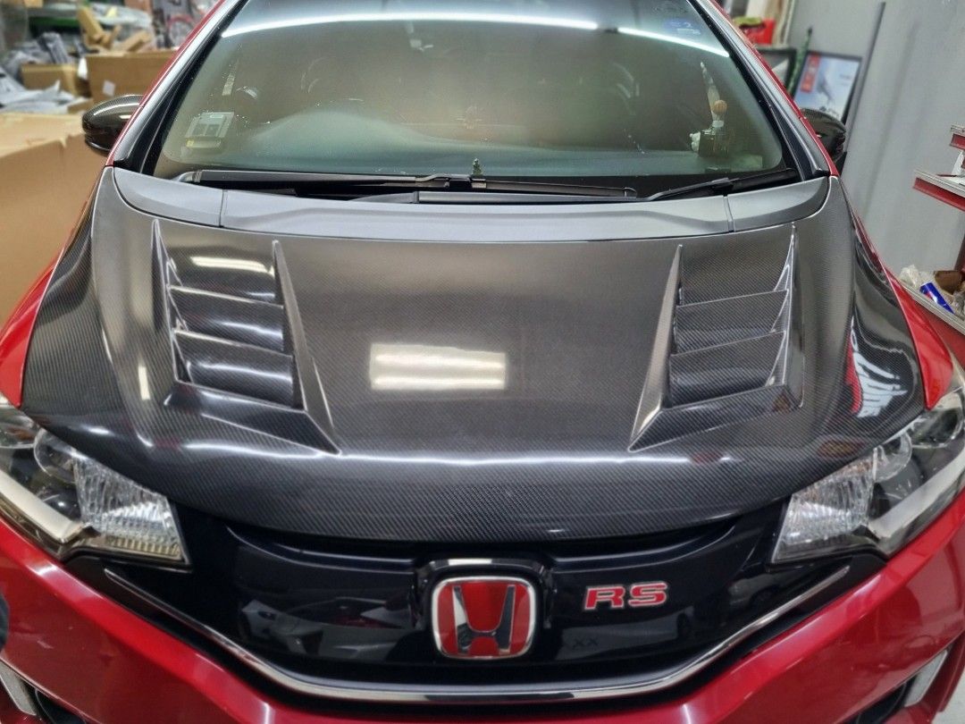 Honda Fit Jazz GK3 GP5 GK5 Full Carbon Fibre bonnet, Car Accessories ...