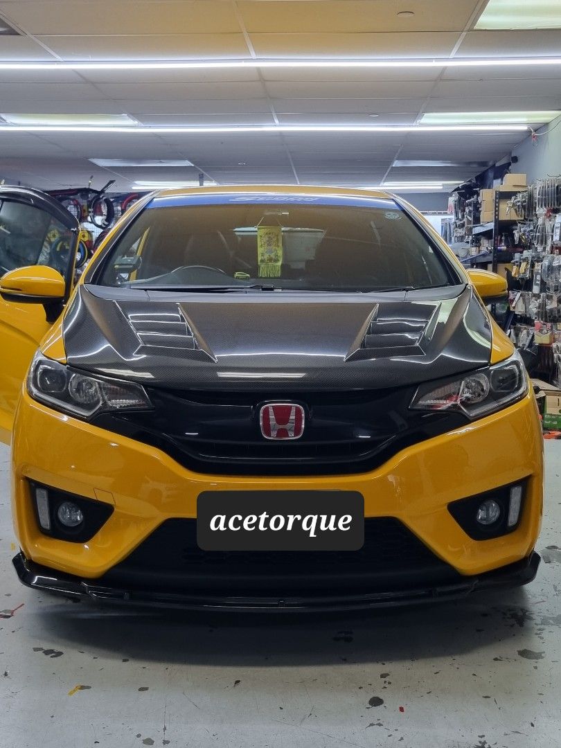 Honda Fit Jazz GK3 GP5 GK5 Full Carbon Fibre bonnet, Car Accessories ...