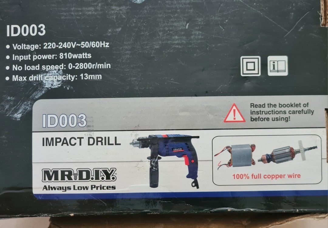 Impact Drill (Mr.DIY ID003), TV & Home Appliances, Other Home ...