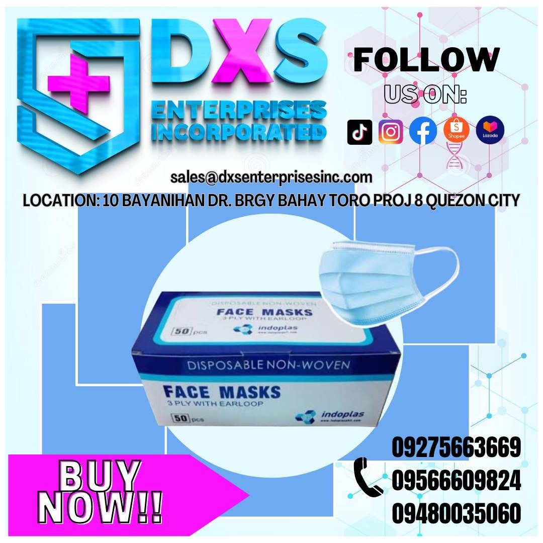 INDOPLUS FACE MASK 50'S/BOX, Health & Nutrition, Medical Supplies ...