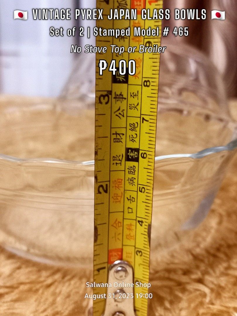 JAPAN PYREX GLASS BOWLS - SET OF 2, Furniture & Home Living ...