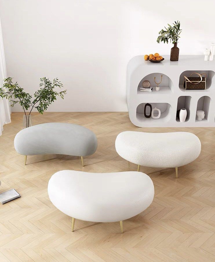 JONAE Modern Boucle Ottoman, Furniture & Home Living, Furniture, Chairs ...