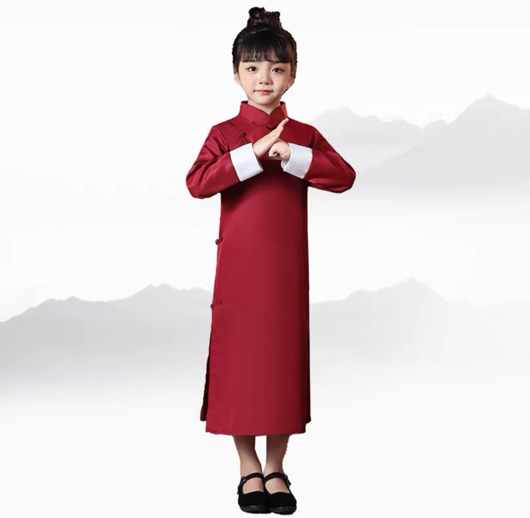 Adults & Kids unisex crosstalk red tangzhuang Chinese traditional ...