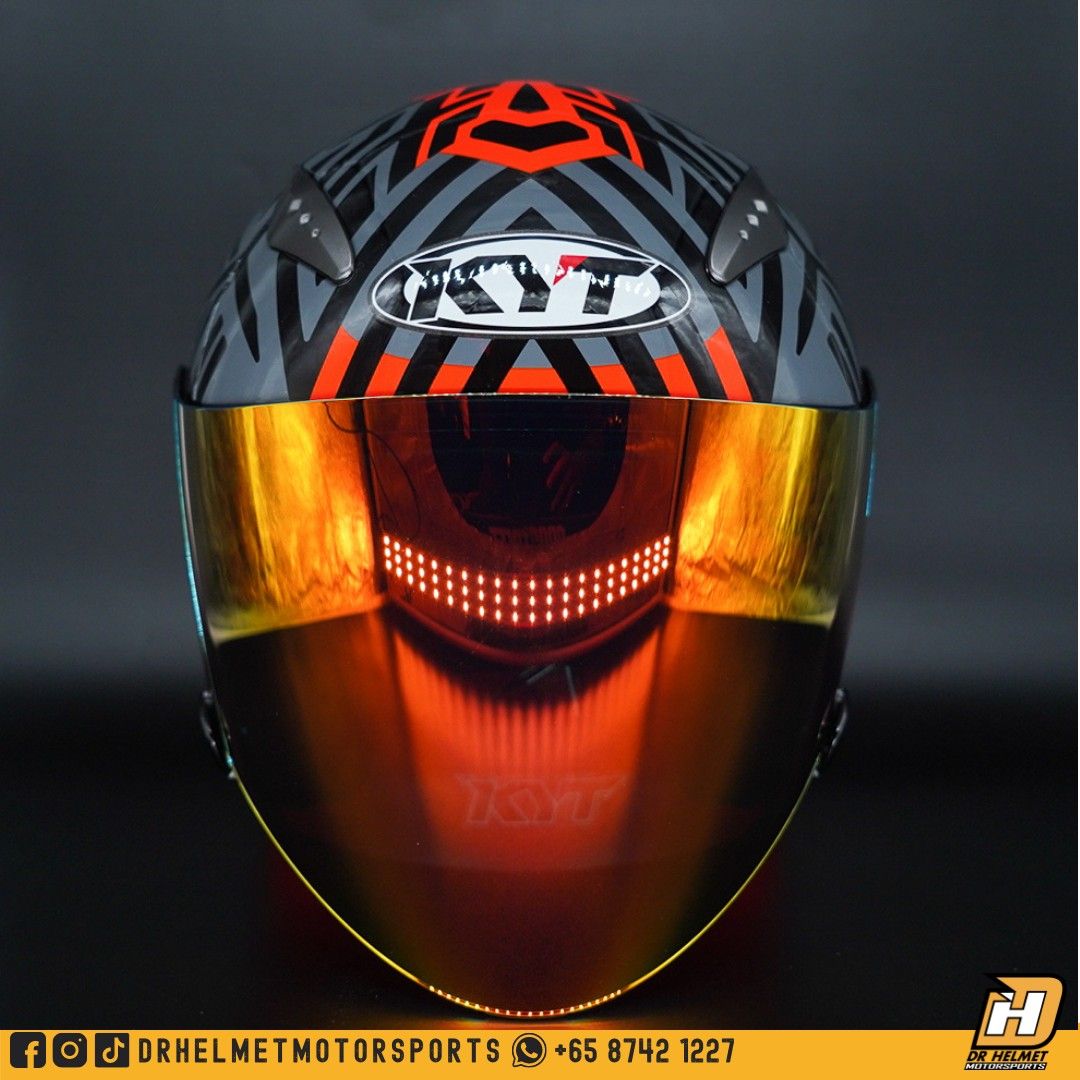 KYT Helmet Hellcat Neon Red (PSB Approved), Motorcycles, Motorcycle ...