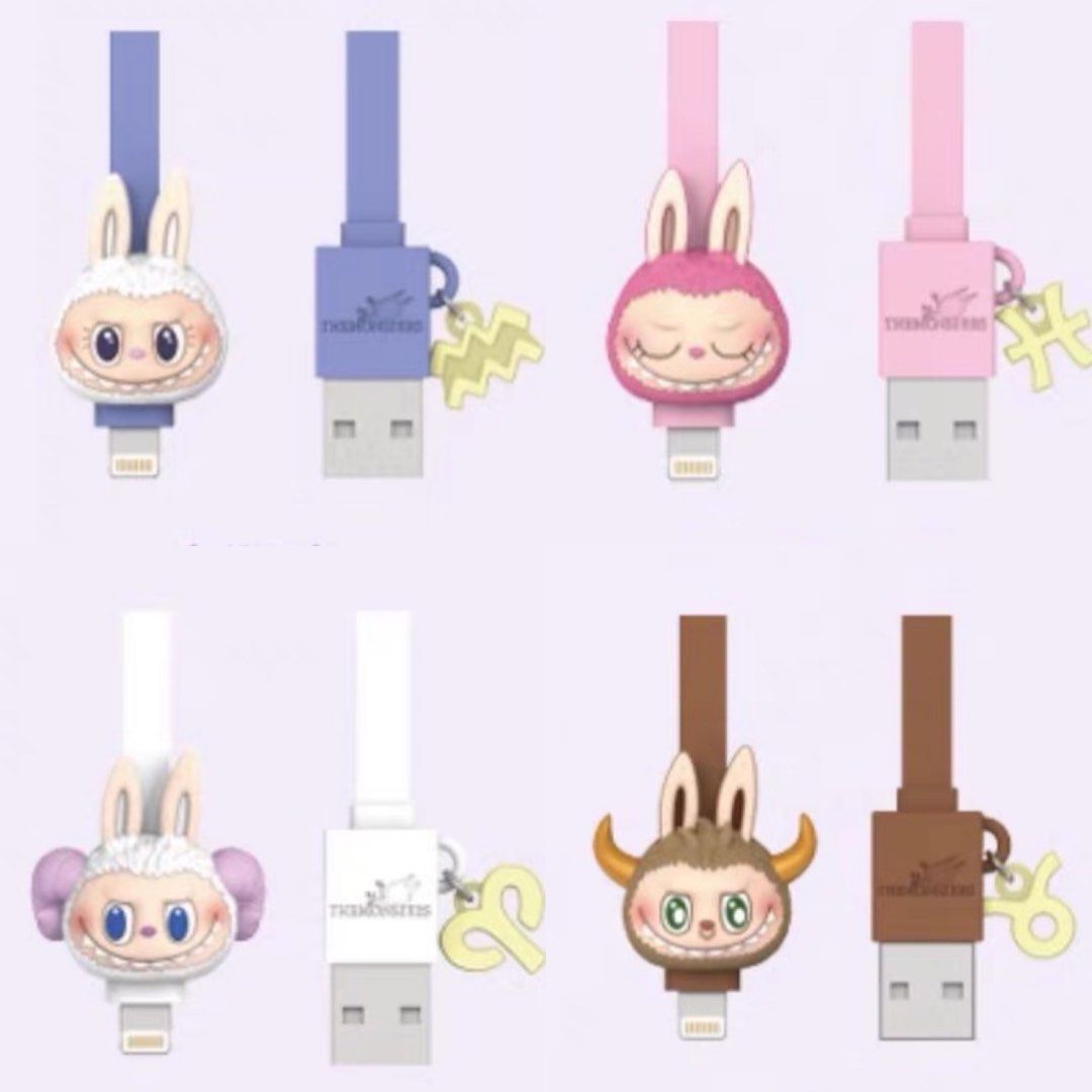 LABUBU IPHONE CHARGER CABLE CONSTELLATION / FULL SET / SINGLE BLIND BOX ...