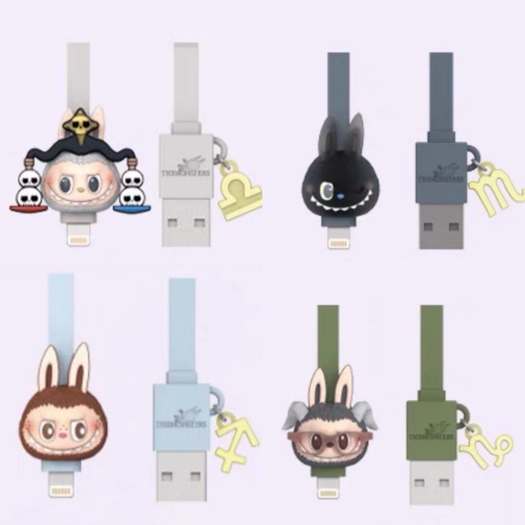 LABUBU IPHONE PLUG CHARGER CONSTELLATION POPMART / FULL SET / SINGLE ...