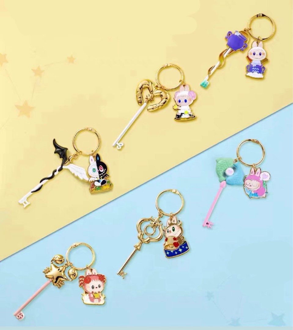 LABUBU KEY PENDANT KEYCHAIN POPMART CONSTELLATION / FULL SET / SINGLE ...