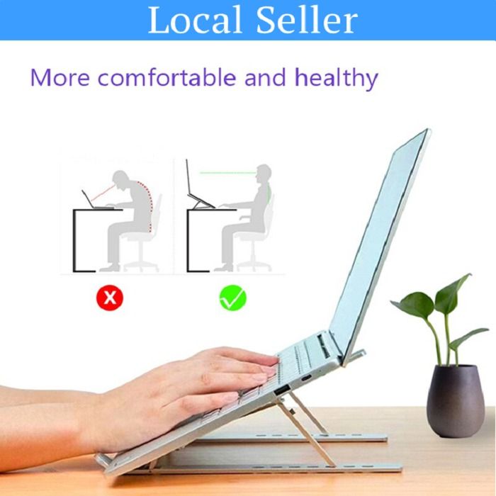 Laptop Stand Aluminum ABS Plastic Foldable Adjustable Height for All ...