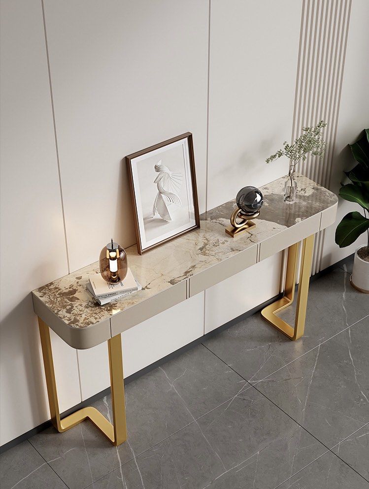 LING Modern Sintered Stone Console Table, Furniture & Home Living ...