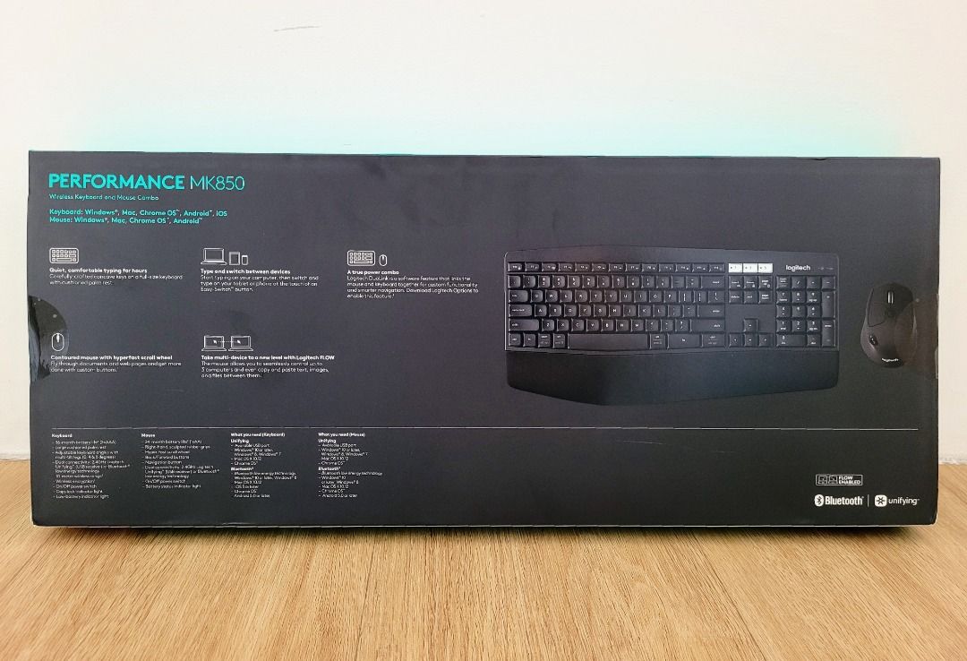 Logitech Mk850 Wireless Keyboard Mouse Combo Multi Device Ergonomic K850 Logitech Sg Warranty