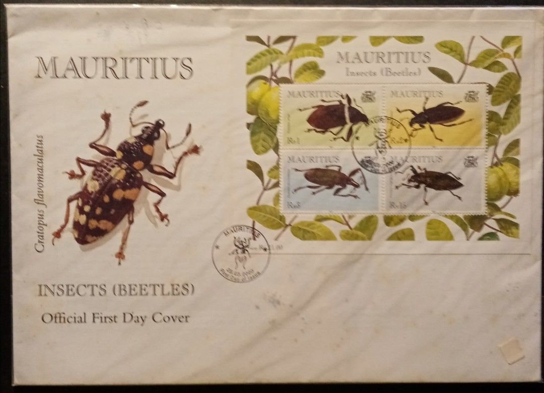 MAURITIUS 2000 Cratopus flavomaculatus INSECTS (BEETLES) Miniture Sheet ...