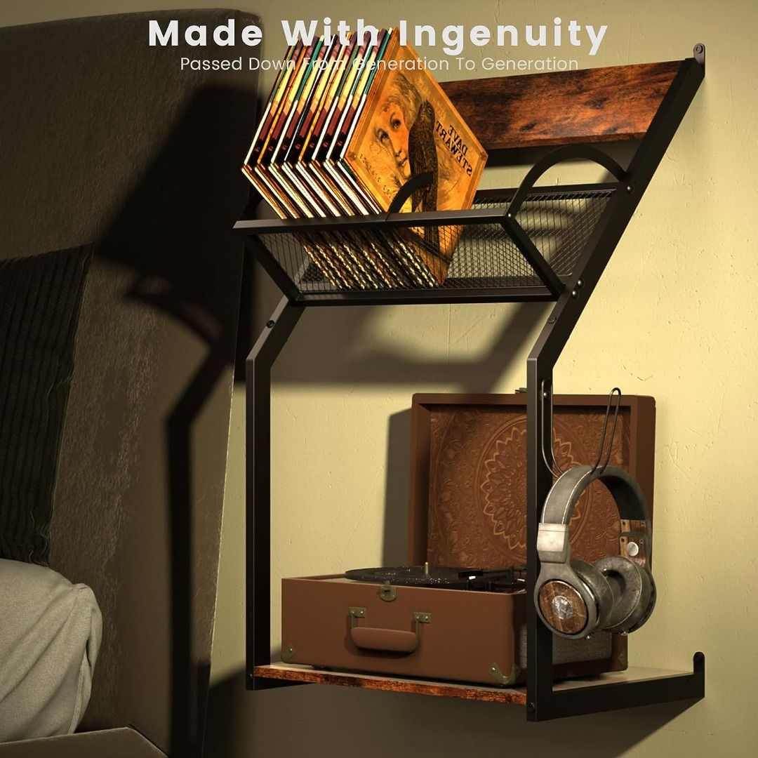 MAWEW Record Player Stand,Turntable Stand,Record Player Table,Wall Mounted Record Player Stand ...