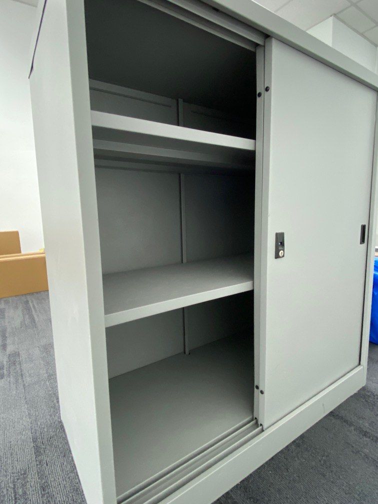 Metal Cabinet Sliding Door 3 tier rack space, Furniture & Home Living ...