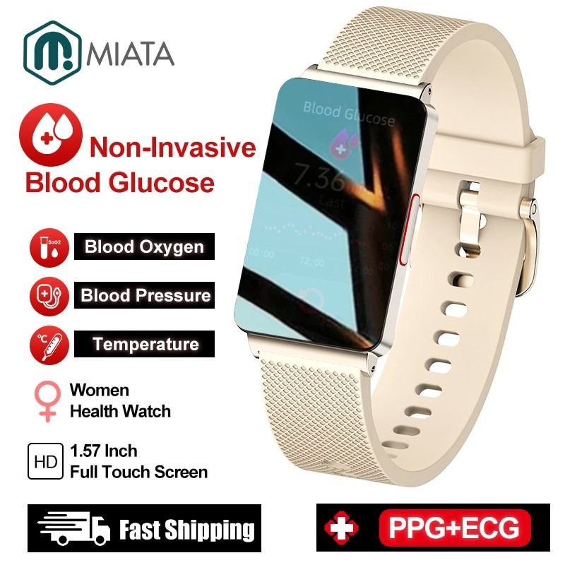 MIATA 2023 New Non-invasive Blood Glucose Health Smart Watch Men ECG ...