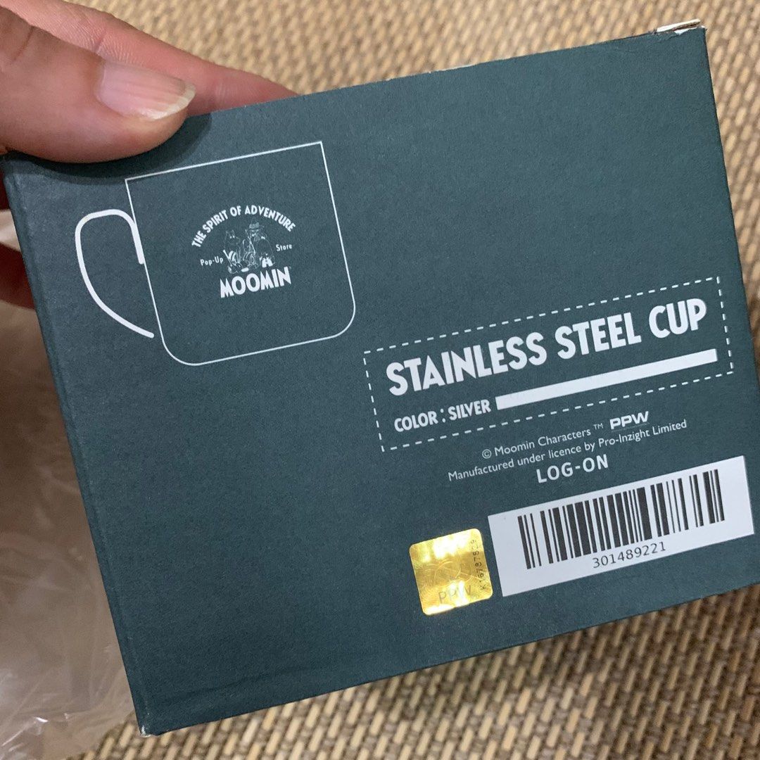 Mooning 姆明 不鏽鋼杯 stainless steel mug 露營 Logon, 傢俬＆家居, 廚具和餐具, 茶具配件 ...