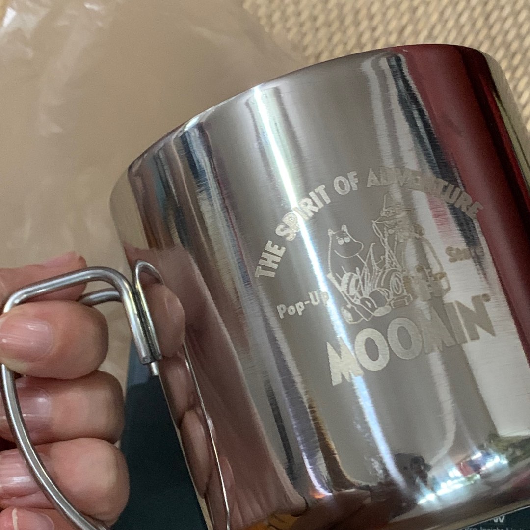 Mooning 姆明 不鏽鋼杯 stainless steel mug 露營 Logon, 傢俬＆家居, 廚具和餐具, 茶具配件 ...