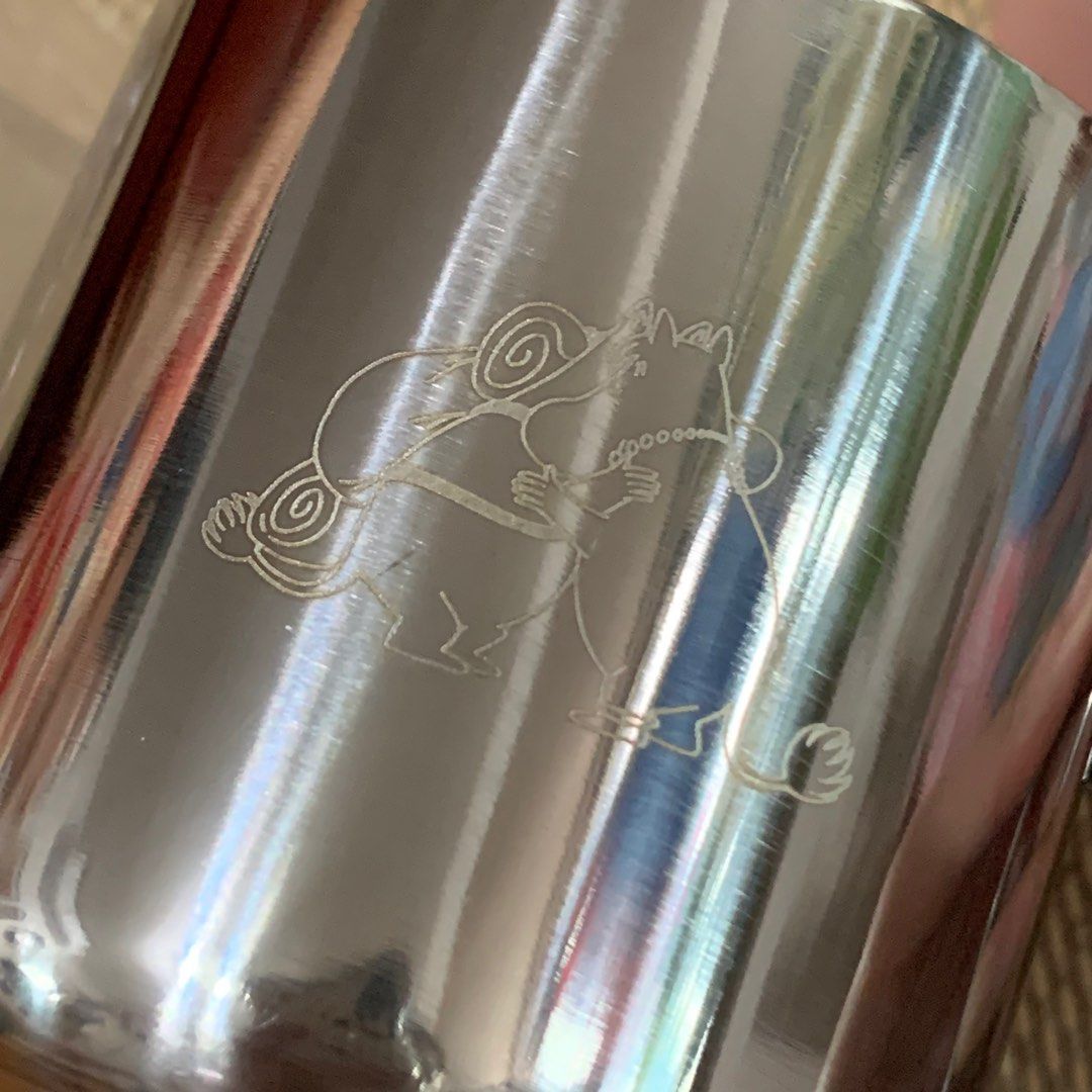 Mooning 姆明 不鏽鋼杯 stainless steel mug 露營 Logon, 傢俬＆家居, 廚具和餐具, 茶具配件 ...