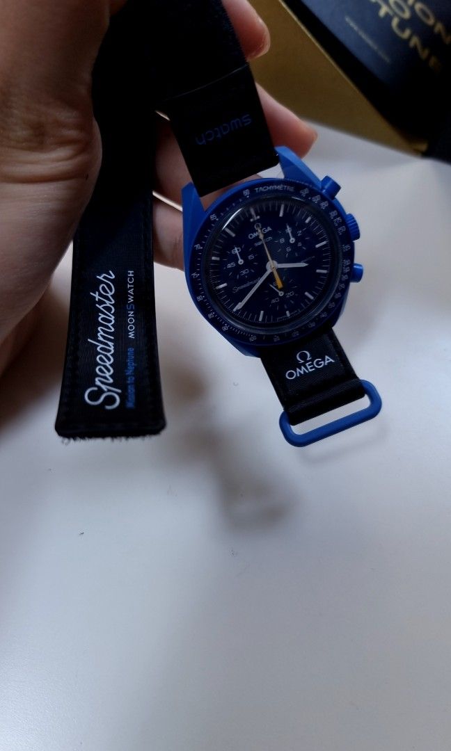 Neptune Gold Omega x Swatch Moonshine Gold Speedmaster, Luxury, Watches ...