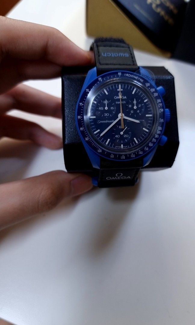 Neptune Gold Omega x Swatch Moonshine Gold Speedmaster, Luxury, Watches ...