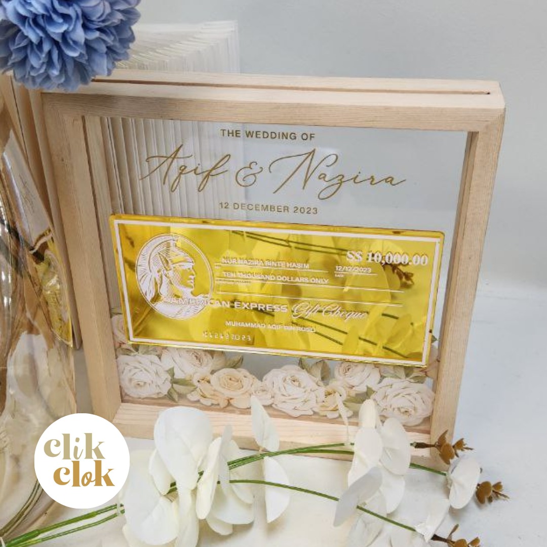 [NEW] 3D Cheque in Frame Acrylic Mahar, Hobbies & Toys, Stationery ...