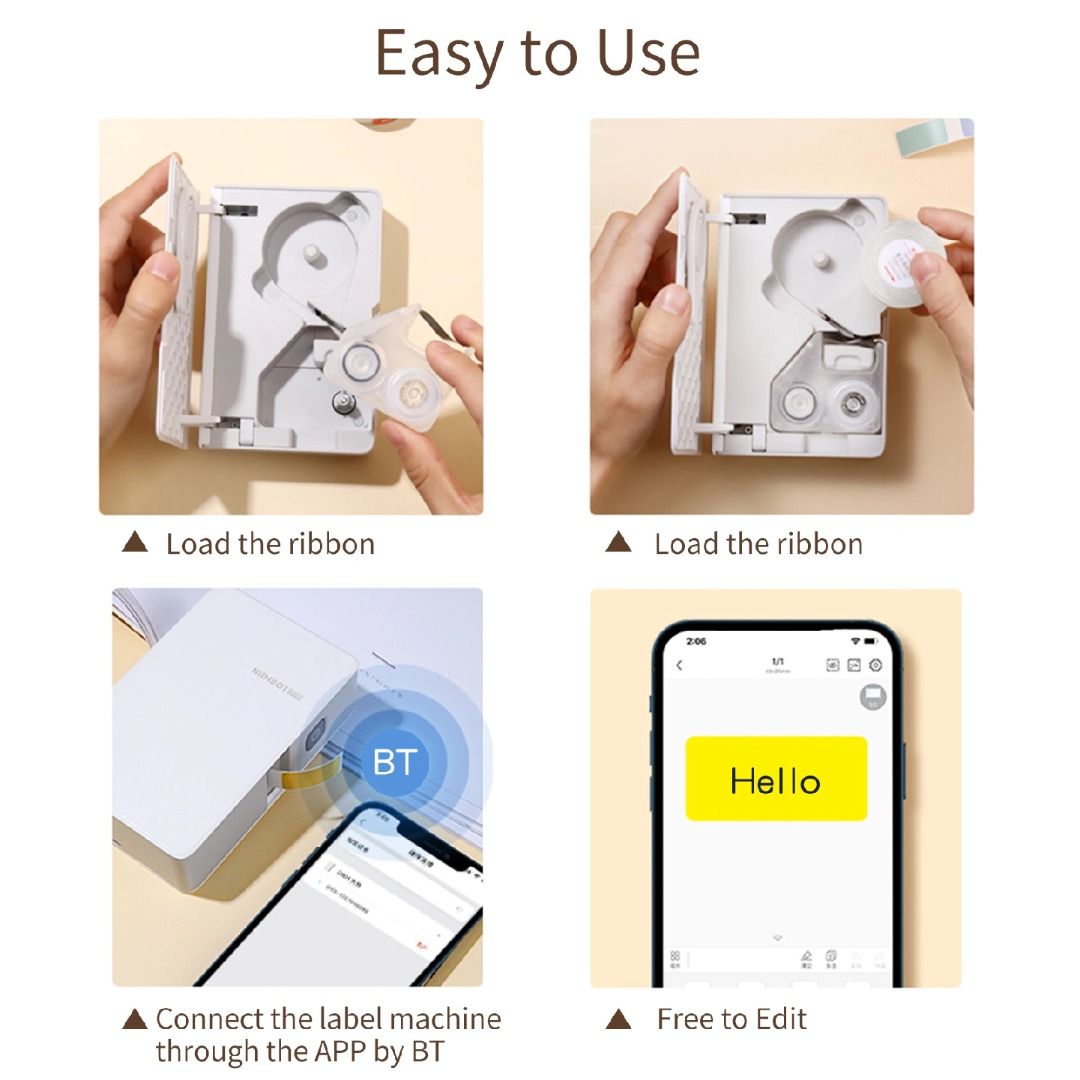 NIIMBOT B18 Portable Label Printer Mini Wireless Bluetooth Connection ...