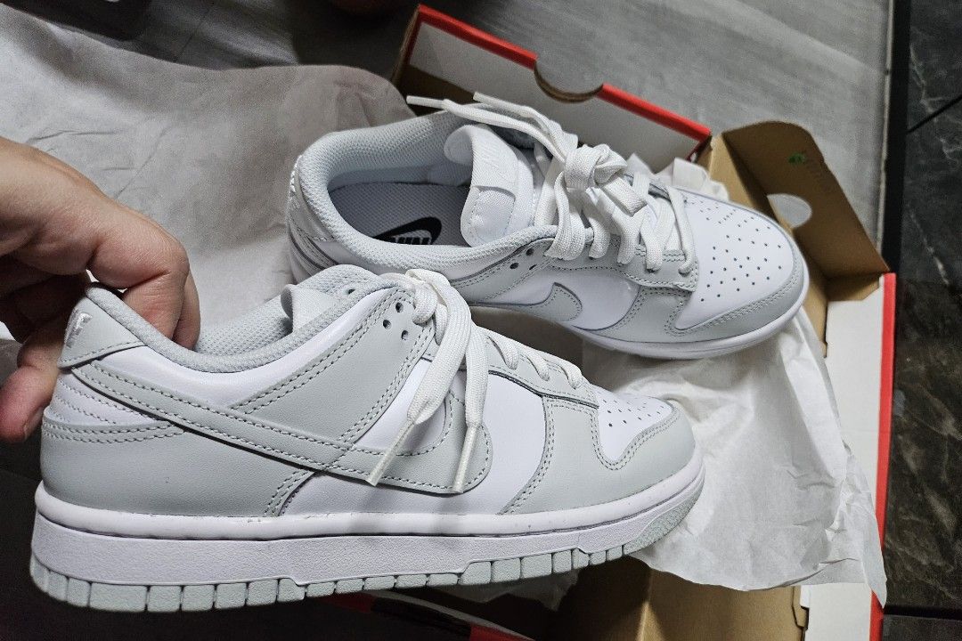Nike dunk low photon dust/white uk37.5/ 6.5us, Women's Fashion ...