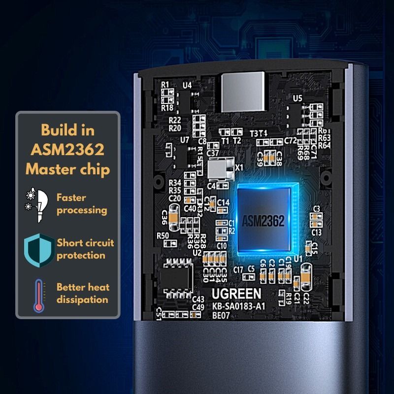 NVME Or NGFF M.2 SSD Enclosure Casing, external ssd casing, portable ...