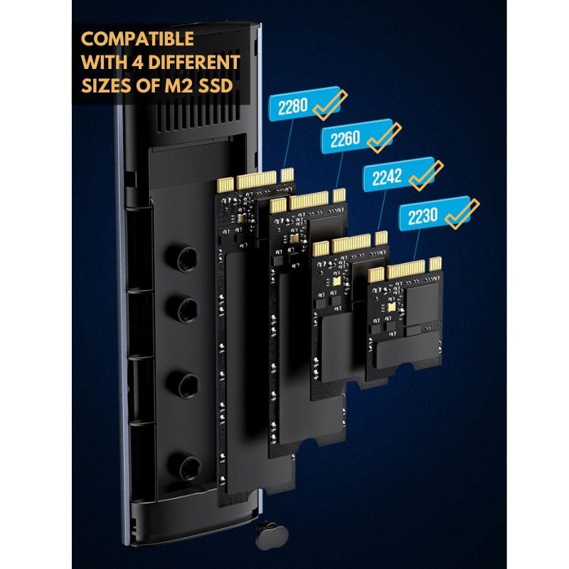 NVME Or NGFF M.2 SSD Enclosure Casing, external ssd casing, portable ...