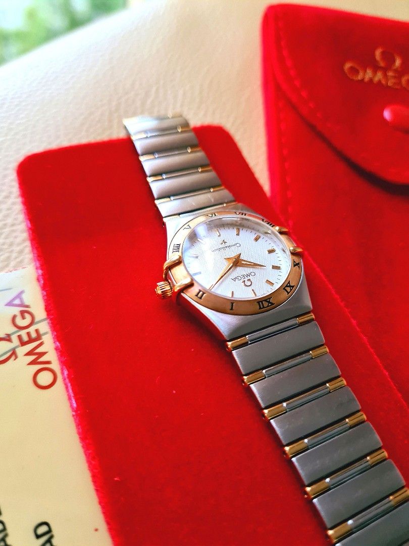 Omega Constellation White Dial 18K Gold & Steel Ladies Quartz 26mm ...