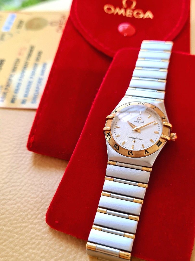 Omega Constellation White Dial 18K Gold & Steel Ladies Quartz 26mm ...
