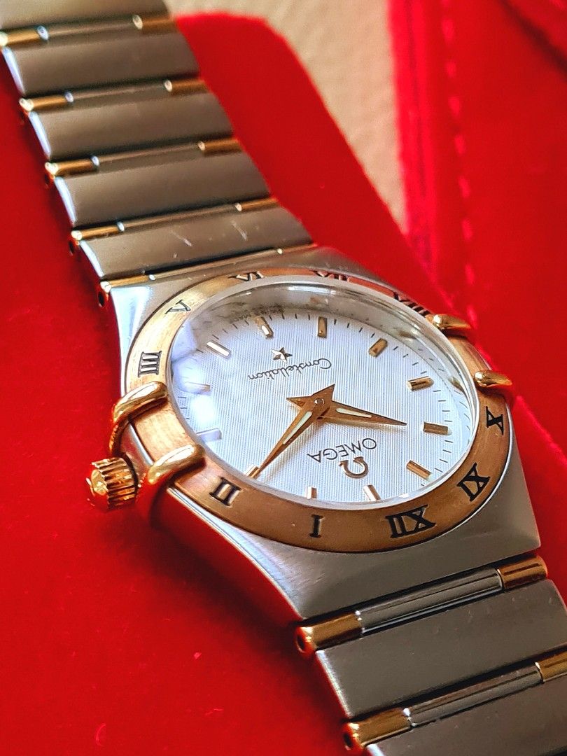 Omega Constellation White Dial 18K Gold & Steel Ladies Quartz 26mm ...