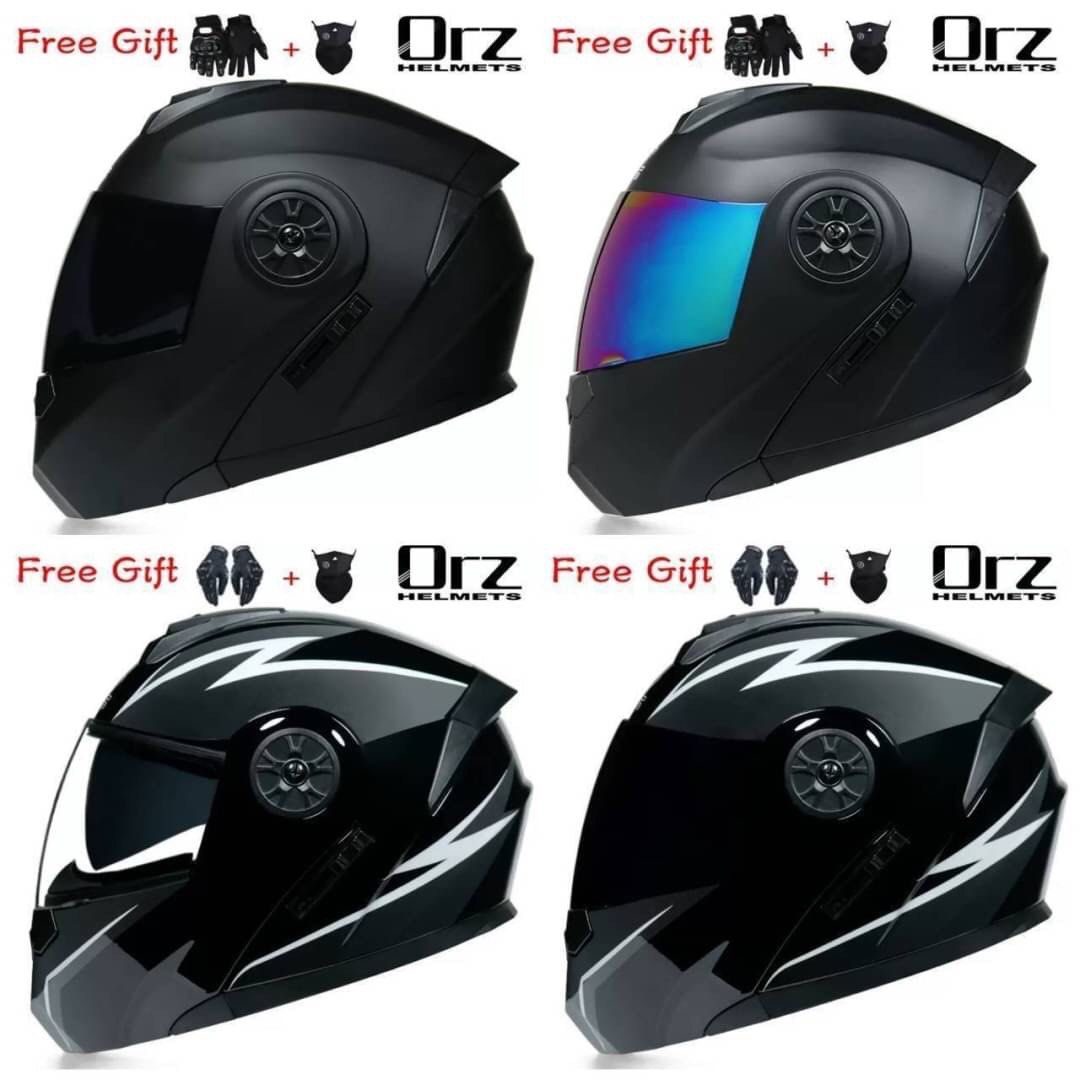 ORZ modular motorbike helmet with double visor and DOT certification ...