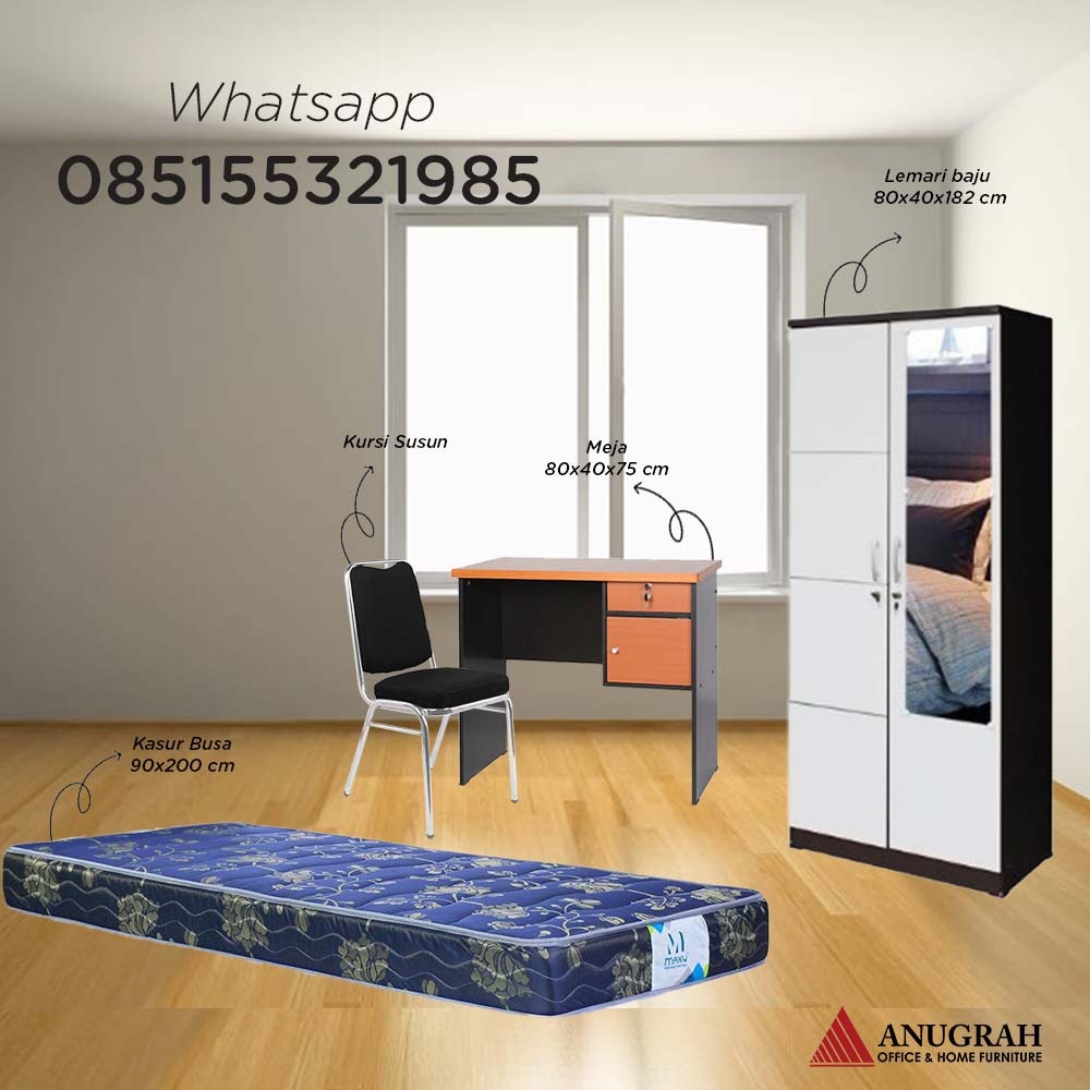 paket set kamar kos murah kasur Meja kursi lemari maxy lunar lemari ...