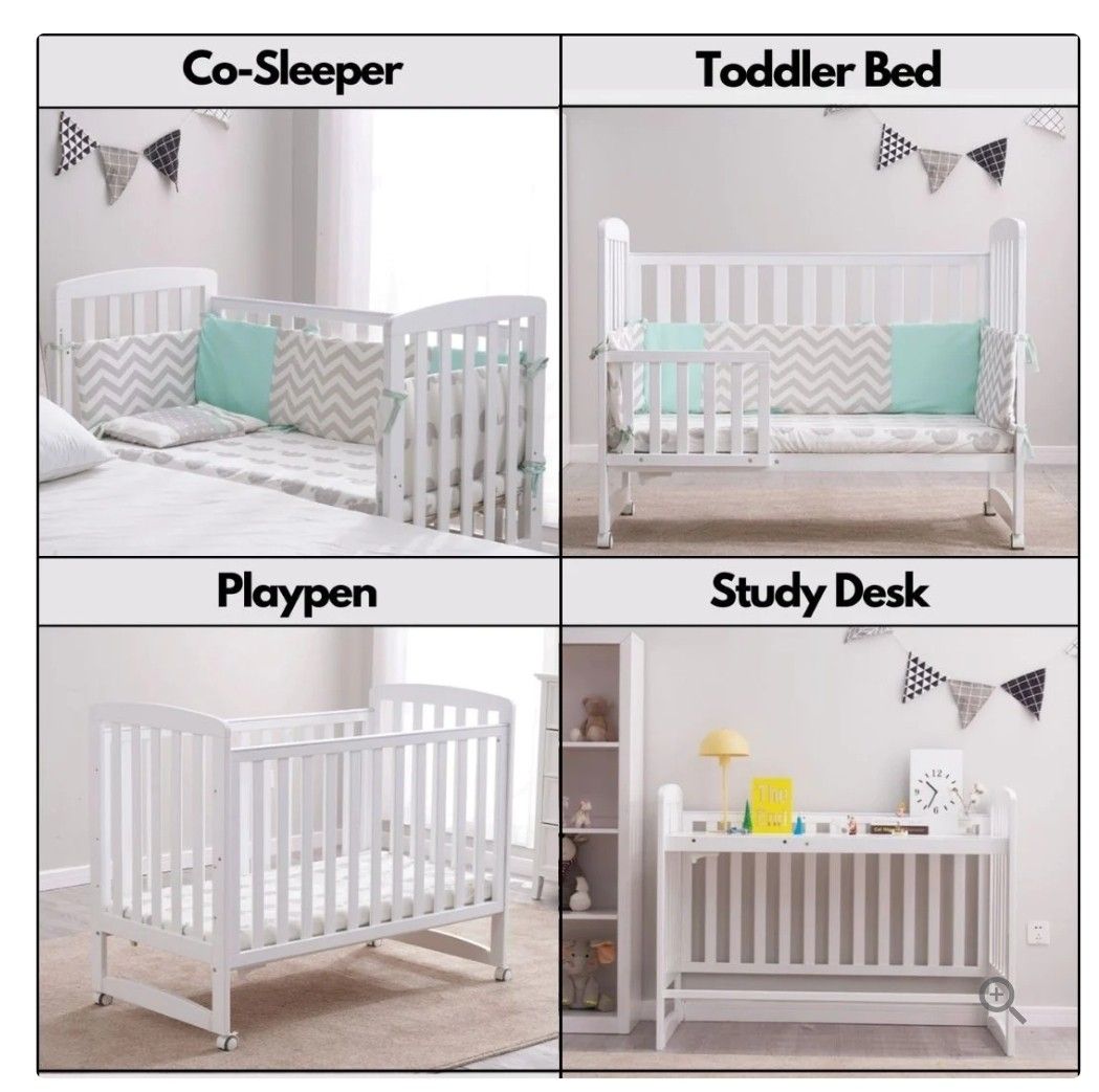 Palette Box 10-in-1 Convertible Baby Cot, Babies & Kids, Baby Nursery ...