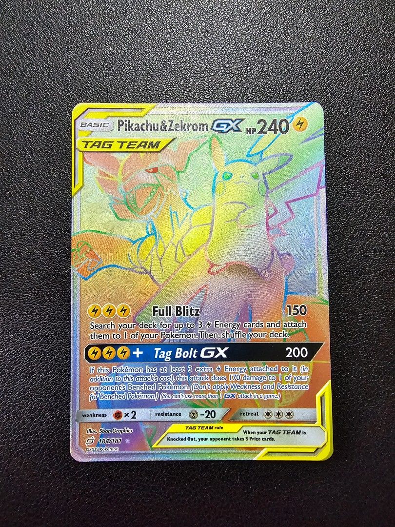 Pikachu & Zekrom GX rainbow rare, Hobbies & Toys, Memorabilia & Collectibles, Vintage ...