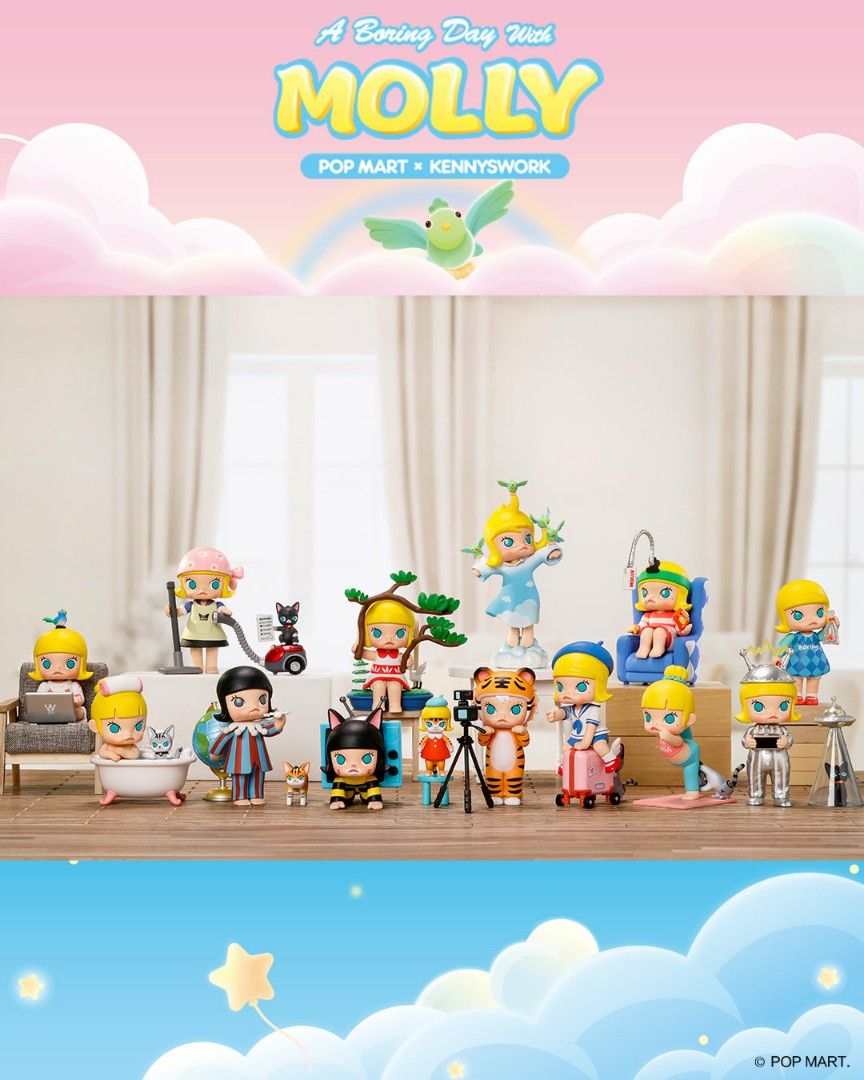 Popmart Molly Pop Mart A Boring Day With Molly Series Full Complete Set Blind Box Hobbies