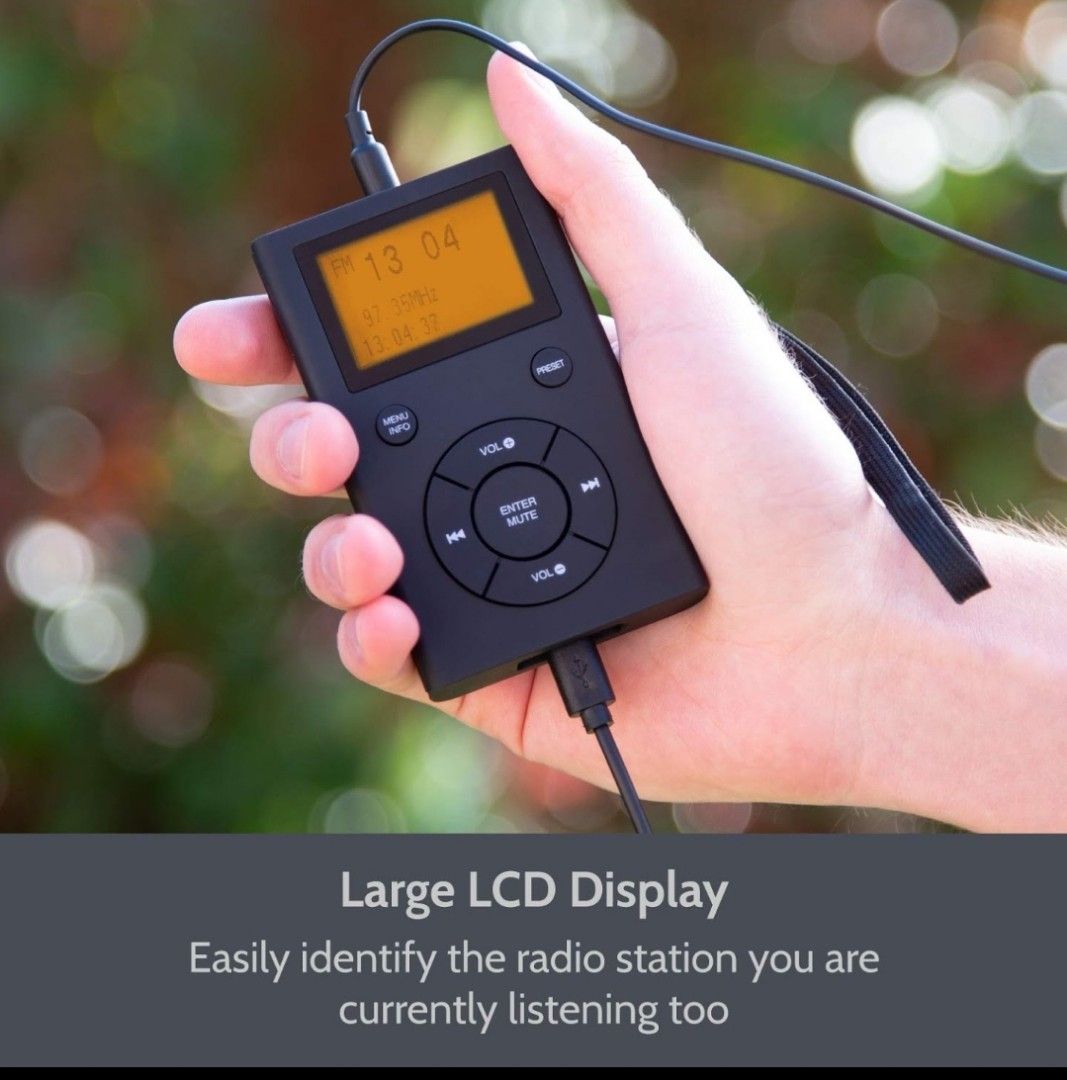Portable DAB/DAB+ & FM Radio, Rechargeable Battery Powered Portable DAB ...