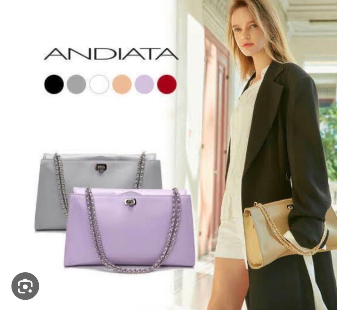RED ANDIATA WITH SILVER HARDWARE, Women's Fashion, Bags & Wallets ...