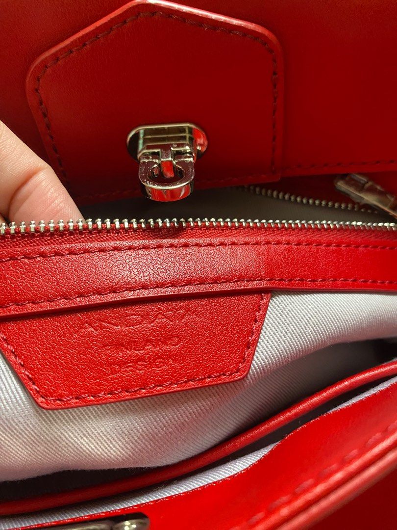 RED ANDIATA WITH SILVER HARDWARE, Women's Fashion, Bags & Wallets ...