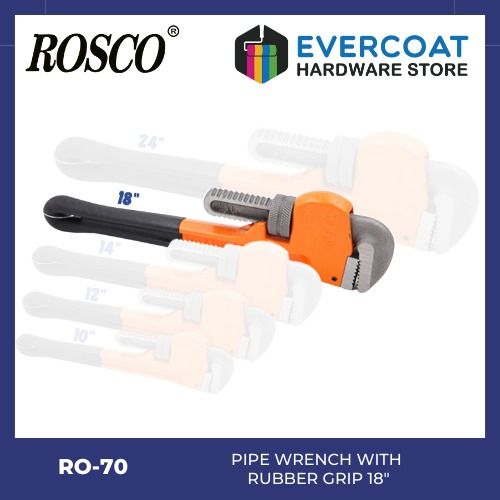RO-70 Rosco Pipe Wrench w/ Rubber Grip 10" / 12" / 14' / 18" / 24 ...