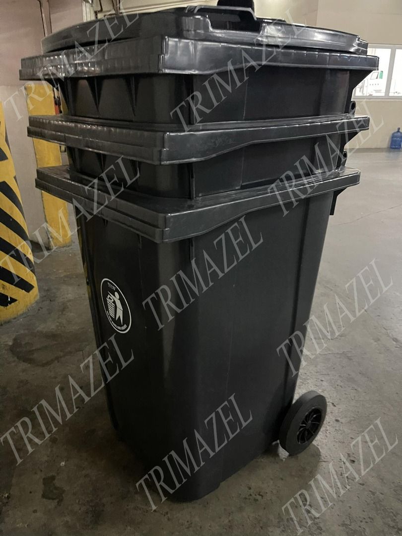 ROLLING TRASH BIN 360L, Furniture & Home Living, Cleaning & Homecare ...