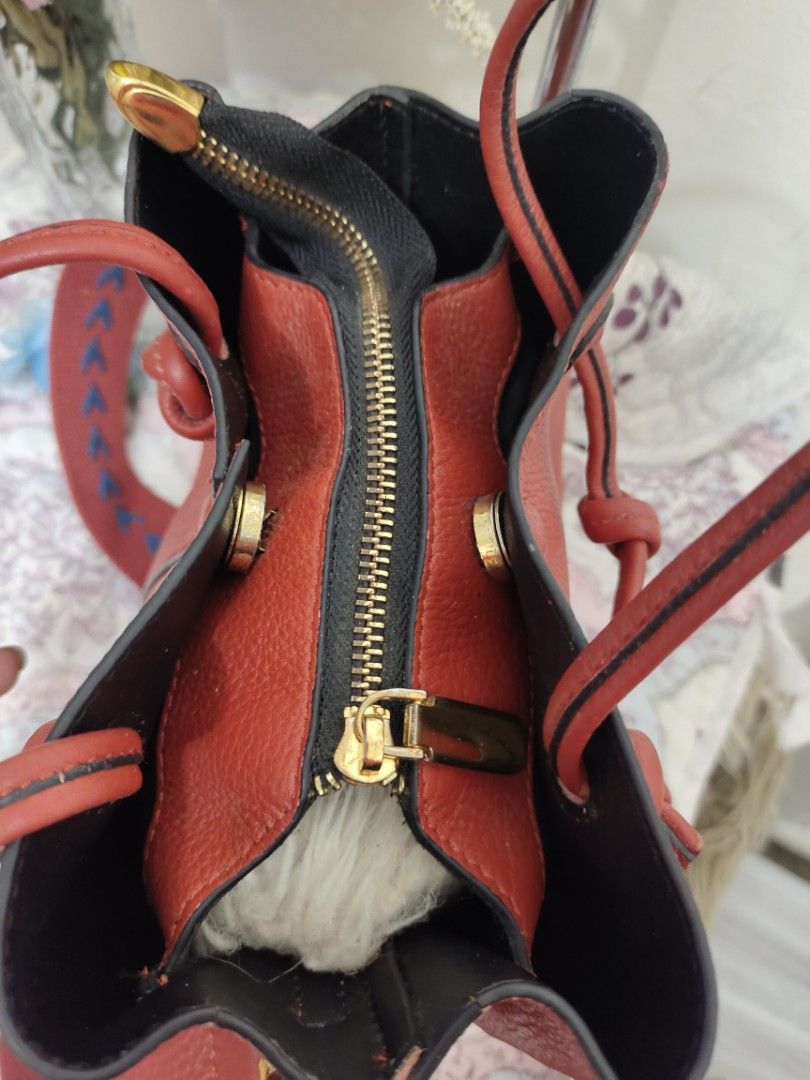 Rust Color Leather Two-way Bucket bag, Women's Fashion, Bags & Wallets ...
