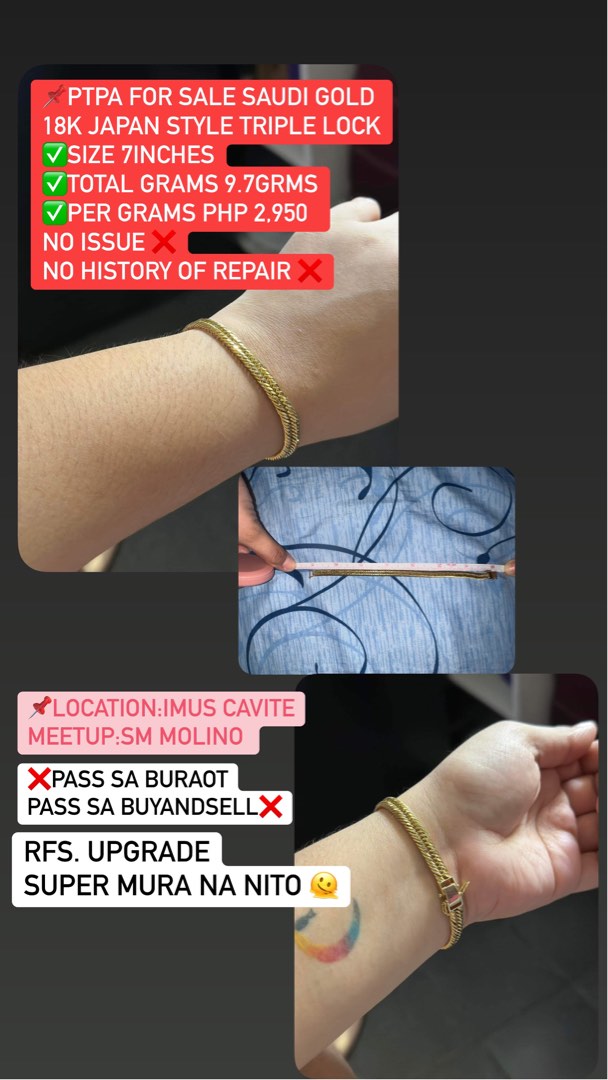SAUDI GOLD 18K TRIPLE LOCK JAPAN STYLE, Luxury, Accessories on Carousell