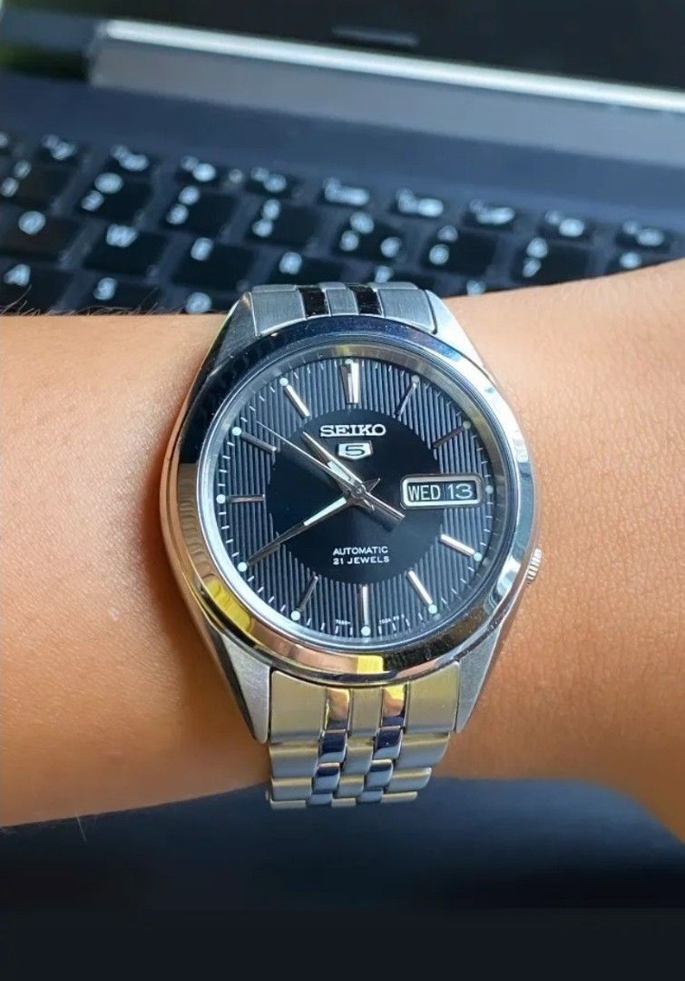 Seiko 5 SNKL23 Men's / Unisex Automatic Black Dial Stainless Steel ...