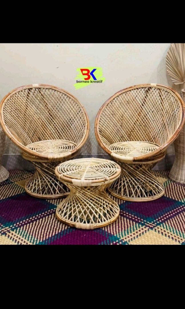 Sewa Rental kerusi pelamin rotan 1 set wedding ceremony setup pakej ...