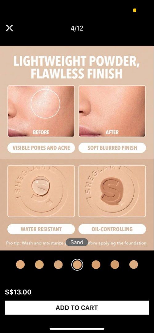 Sheglam Powder Foundation (Sand), Beauty & Personal Care, Face, Makeup ...