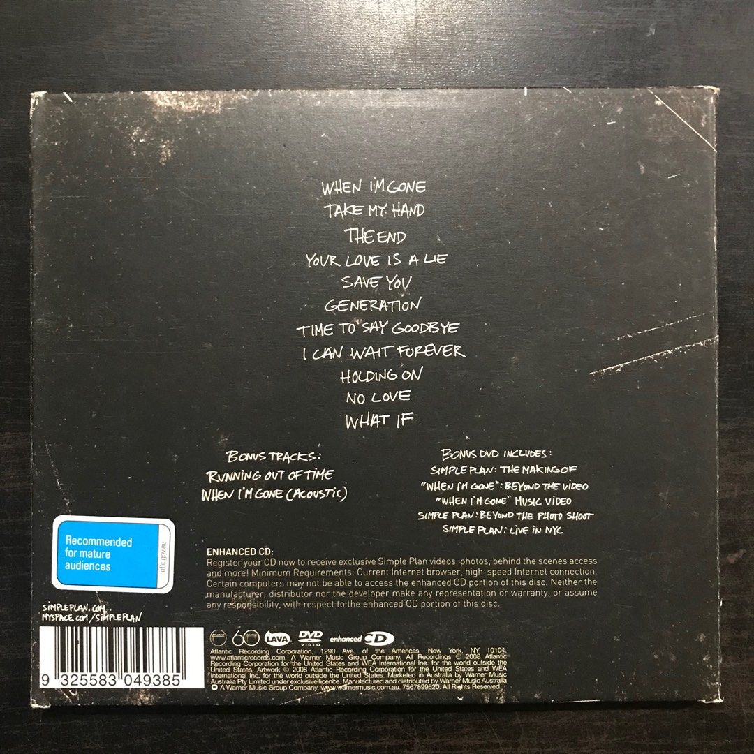 Simple Plan CD (Limited Edition) (CD + DVD) (Box Aus), Hobbies & Toys ...
