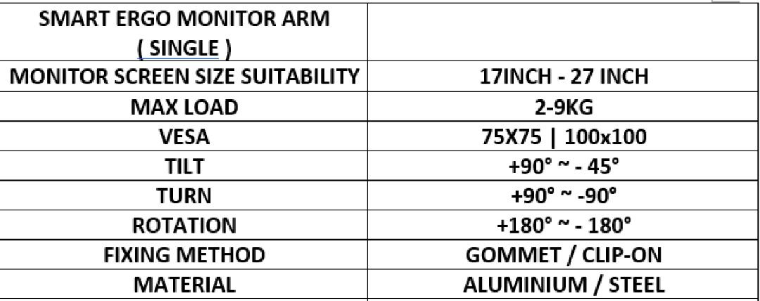 Smart Ergo - Ergonomic Single Monitor Arm | VESA Monitor Mount ...