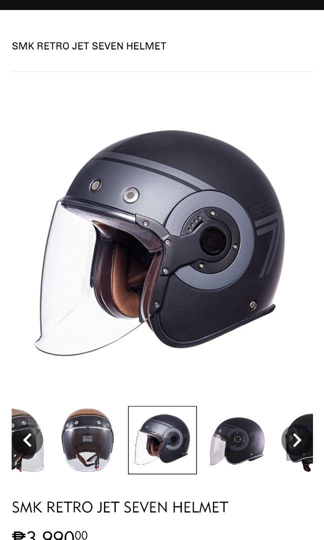 SMK Retro Jet Seven Helmet Half Face, Motorbikes, Motorbike Parts ...