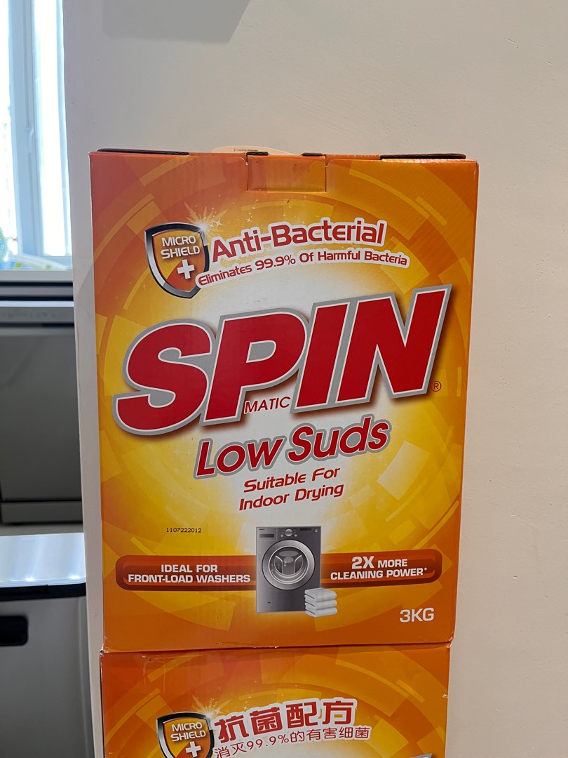 SPINmatic Low Suds Laundry Powder Detergent (Anti-Bacterial), Furniture ...